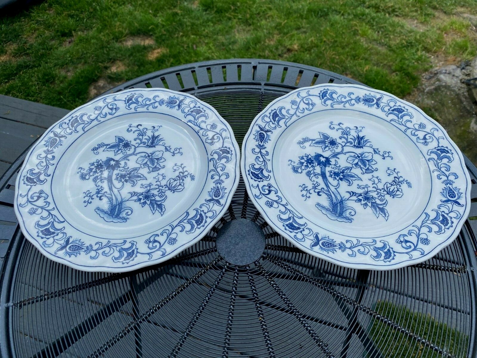 2 Dinner Plates in Ming Tree Blue Double Phoenix Backstamp by Nikko ...