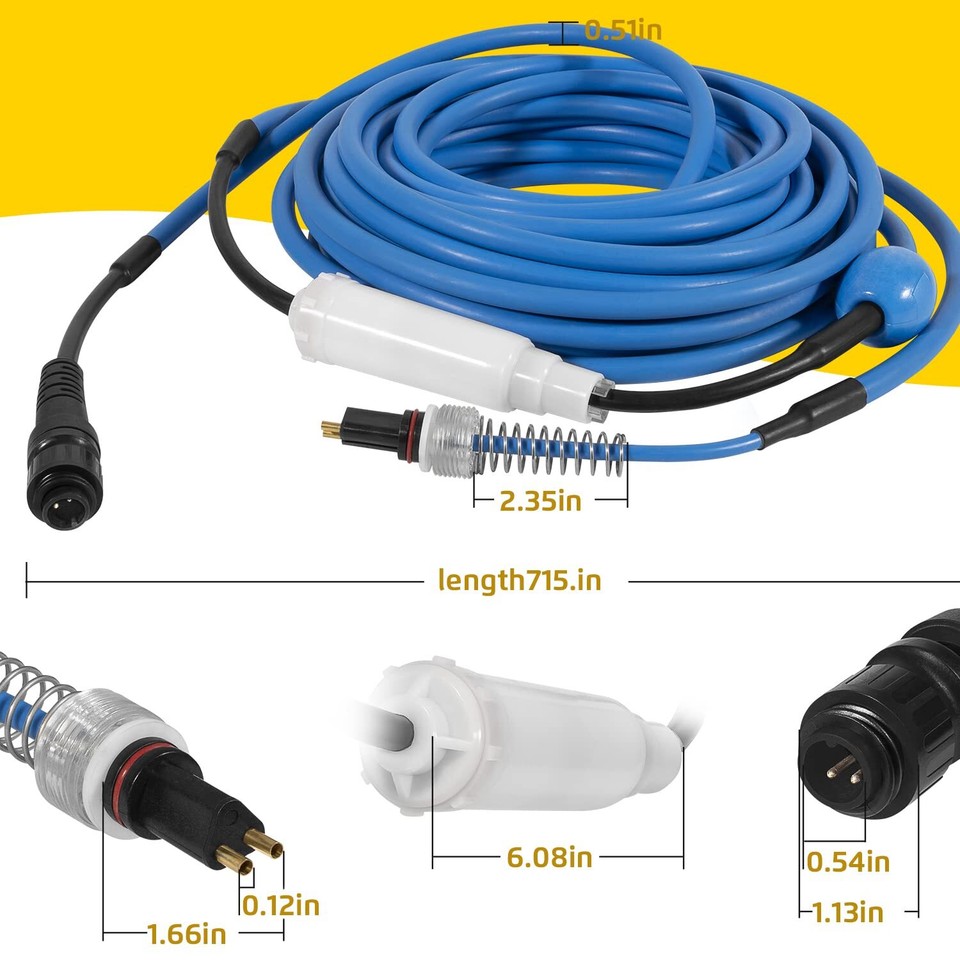9995861-DIY Cable w/ Swivel 2 Wire, 60ft fit for Dolphin Robotic Pool ...