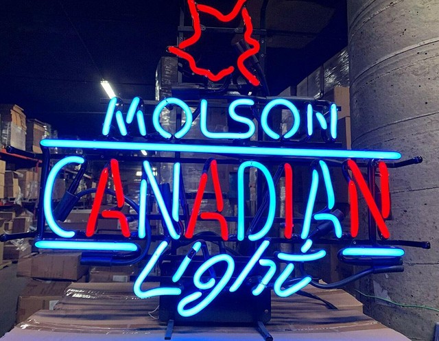 New Molson Canadian Light Neon Sign 24"x20" Lamp Poster Real Glass Beer ...