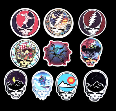 Grateful Dead Stickers, Grateful Dead Skull Globes, 10pcs. | eBay