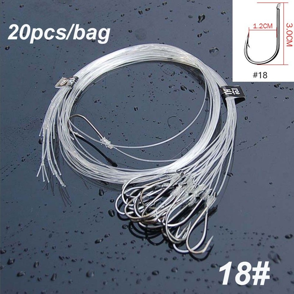 Barb Carbon Steel Fish Bait Fishing Hook with Line Nylon fishing line ...