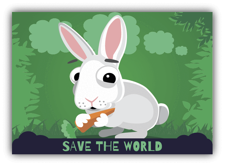 Save The World Rabbit Cartoon Animal Greenpeace Slogan Car Bumper ...