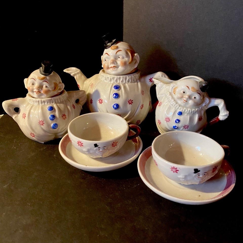 CHILD’S FIGURAL TEA SET - CLOWNS! | eBay