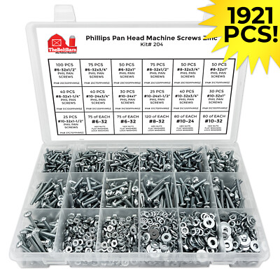 Phillips Pan Head Machine Screws Bolts Nuts Washers Kit Assortment 1921 ...