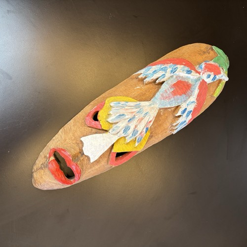 Vintage Hand-Carved &Painted Artist-Signed Tribal Bird Mask Elongated ...