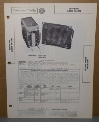 SAMS PHOTOFACT SERVICE MANUAL 75-5 1949 CHEVROLET RADIO MODEL 986240 | eBay