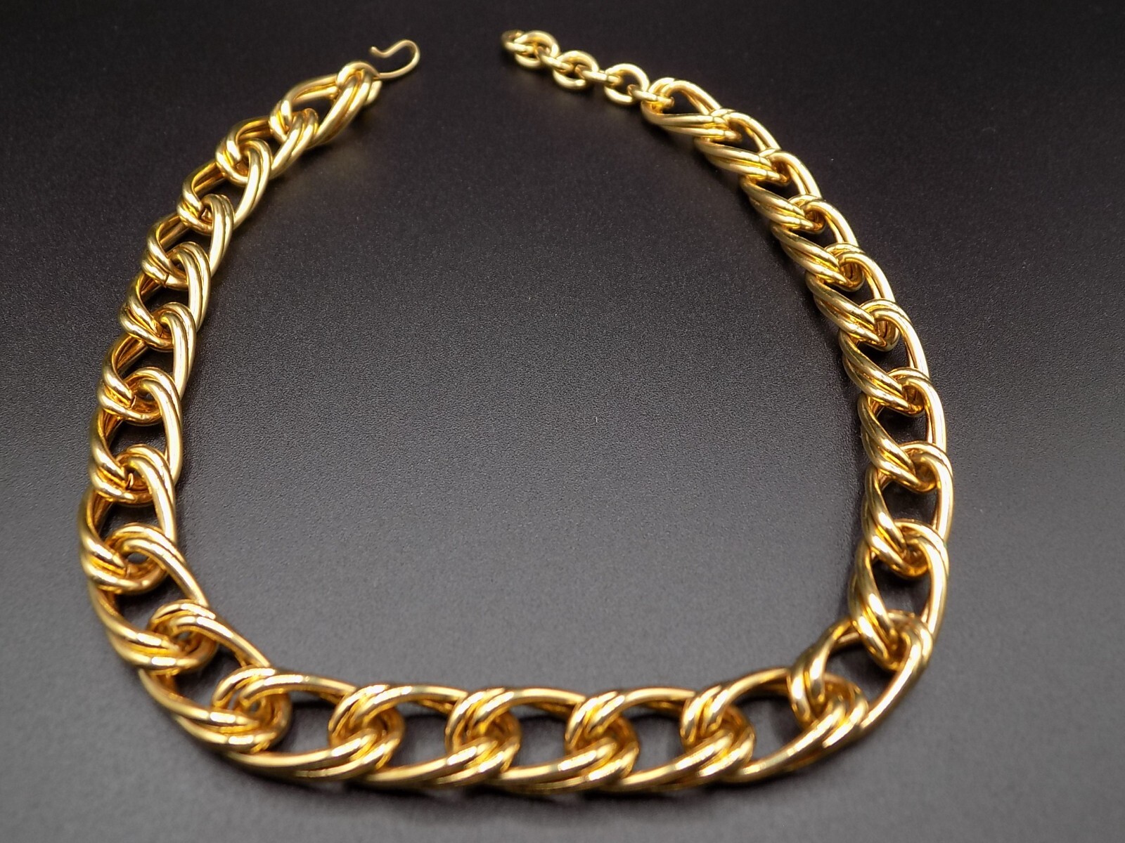 Vintage Monet Gold Tone Shiny Chunky Chain Link State… - Gem