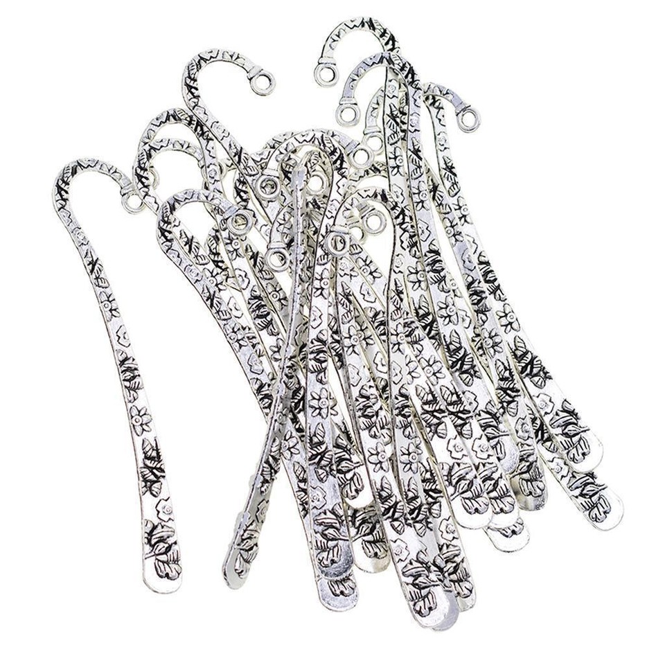 20pcs Silver Metal Bookmarks Book Mark With Hook Jewelry Findings DIY ...