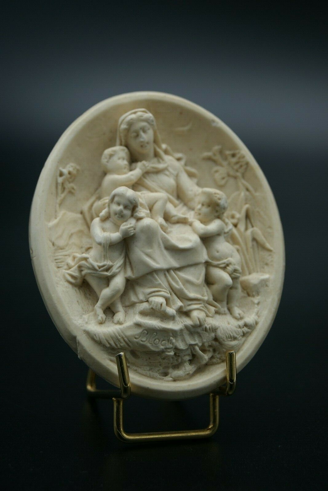 BAS RELIEF signé BLOCH ARMAND (1866-1933) FONTAINE PETRIFIANTE CALCAIRE ...