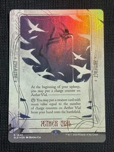 Aether Vial - Borderless Rainbow Foil - Rovina Cai Secret Lair MTG | eBay