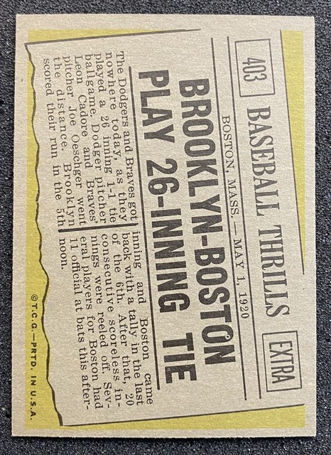 1961 Topps - #403 Leon Cadore, Joe Oeschger (RC) for sale online | eBay