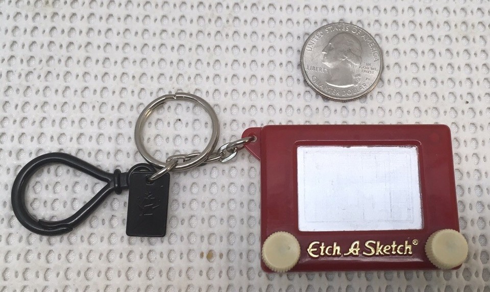 Vintage 1994 Etch A Sketch Drawing Toy Mini Keychain Works Basic Fun ...