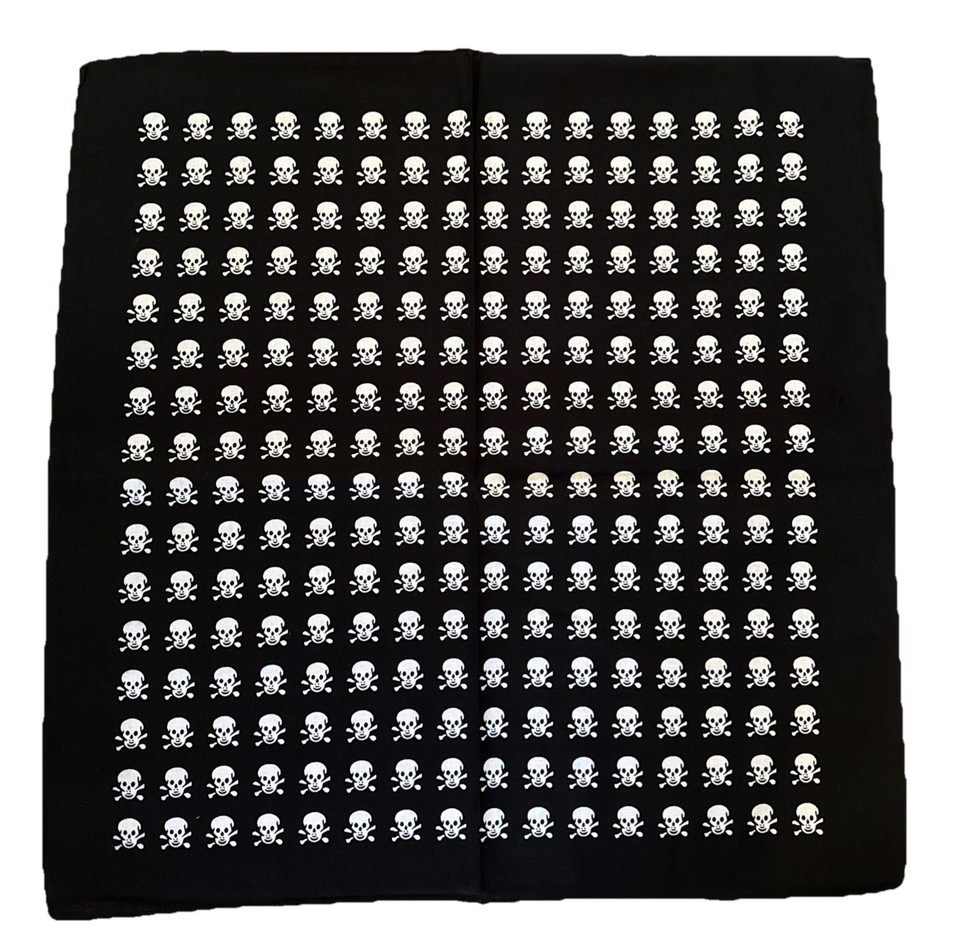 Bandannas Skull Skeleton Bandana 54cm * 54cm Black | eBay