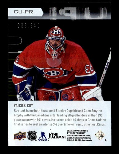 2022-23 Upper Deck Synergy #CU-PR Patrick Roy Cranked Up #/699 | eBay