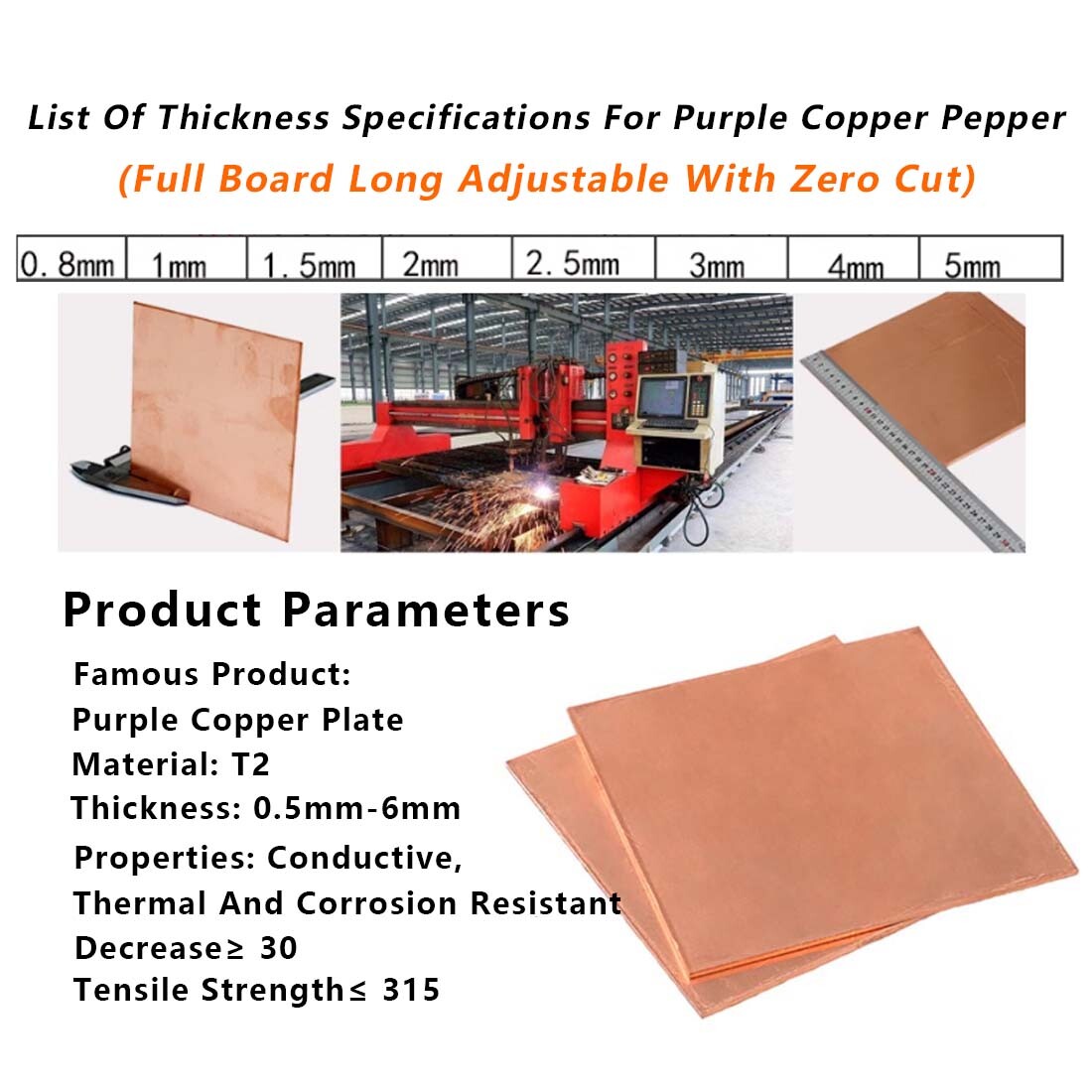 T2 Copper Sheet,Various Thickness And Sizes Cut Metal Plate 0.5mm to ...