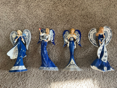 Lot of 4 Angels From Hamilton Angels of Blue Willow Collection Free ...