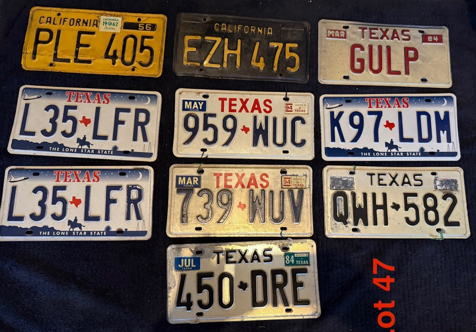 Lots of 10 License Plates – Mixed States & Styles- Vintage | eBay