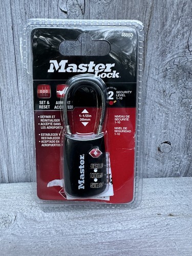 Master Lock Cable Combination Lock 4688D in Black NEW TSA ACCEPTED ...