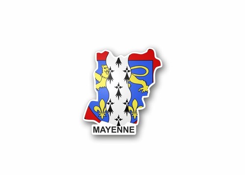 Autocollant sticker carte drapeau departement exterieur mayenne | eBay