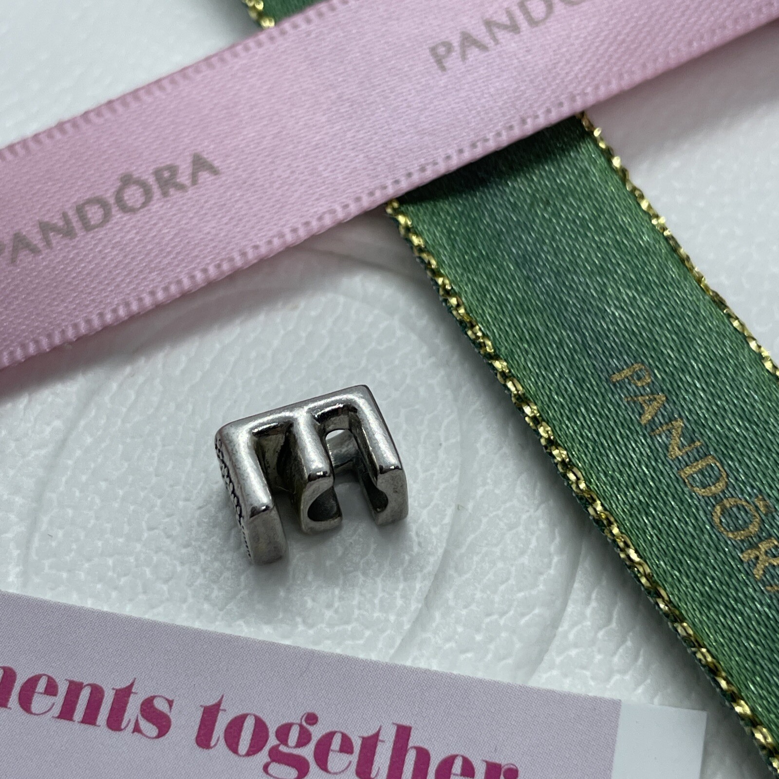 Pandora Alphabet Letter Initial E Silver Charm 797459 Authentic Ale 925 ...