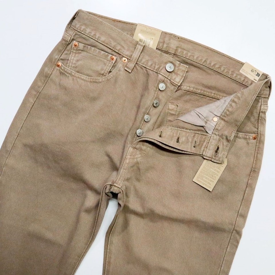 Levis 501 Jeans New Mens Original Button Fly Color Beige 005013400 | eBay