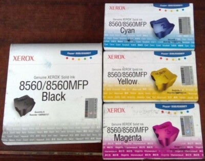 Set 4 Genuine Sealed Xerox Solid Ink KCMY 8560 8560MFP 108R00727 ...