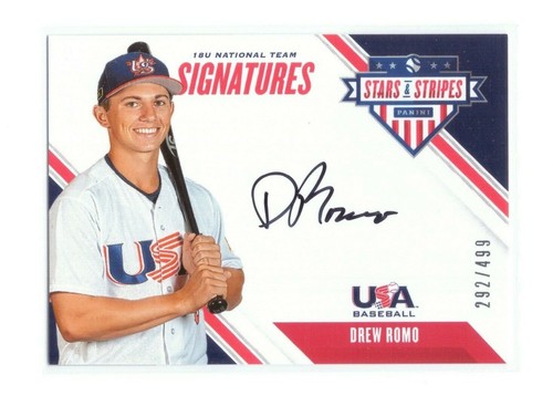 Rockies DREW ROMO /499 2020 Stars Stripes AUTO On Card SP Rookie RC ...