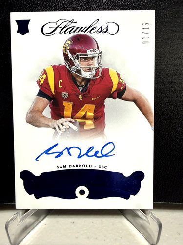 SAM DARNOLD 2018 PANINI FLAWLESS SIGNATURES BLACK SAPPHIRE ON CARD RC ...
