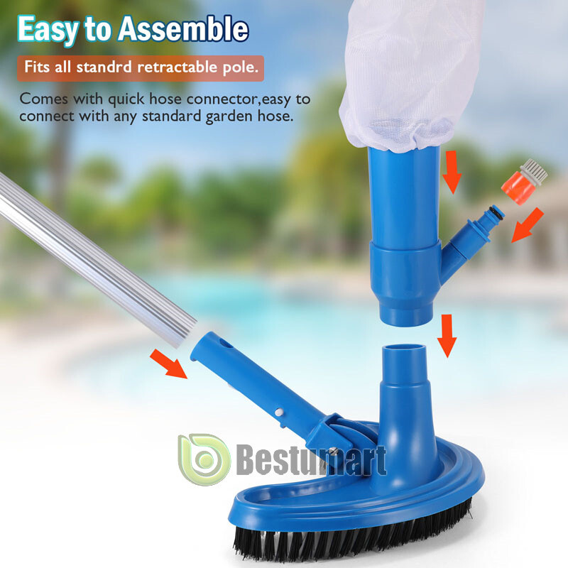 Swimming Pool Spa Suction Vacuum Head Cleaner Cleaning Pond Tool Kit ...