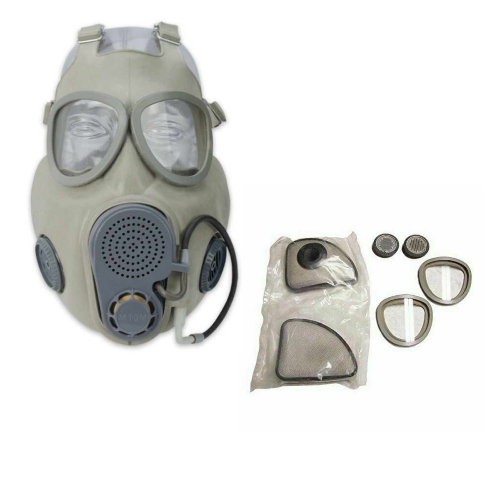 Military Czech Gas Full Face Mask M10M NBC w/Hydration Drinking Straw ...