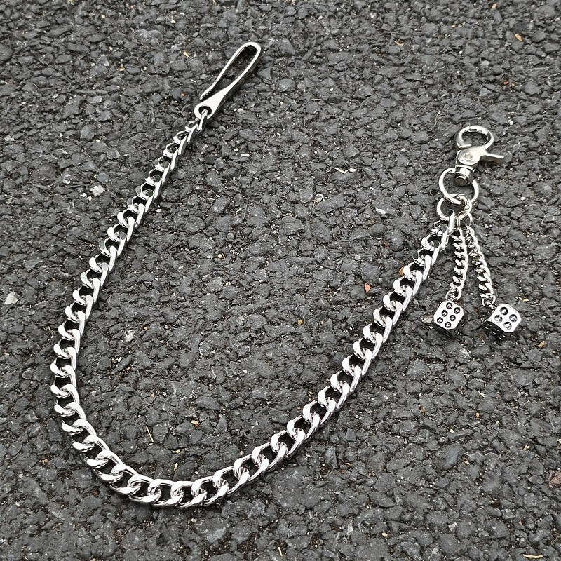 Mens Dice Wallet Chain Punk Waist Chain Metal Keychain Pants Chain ...