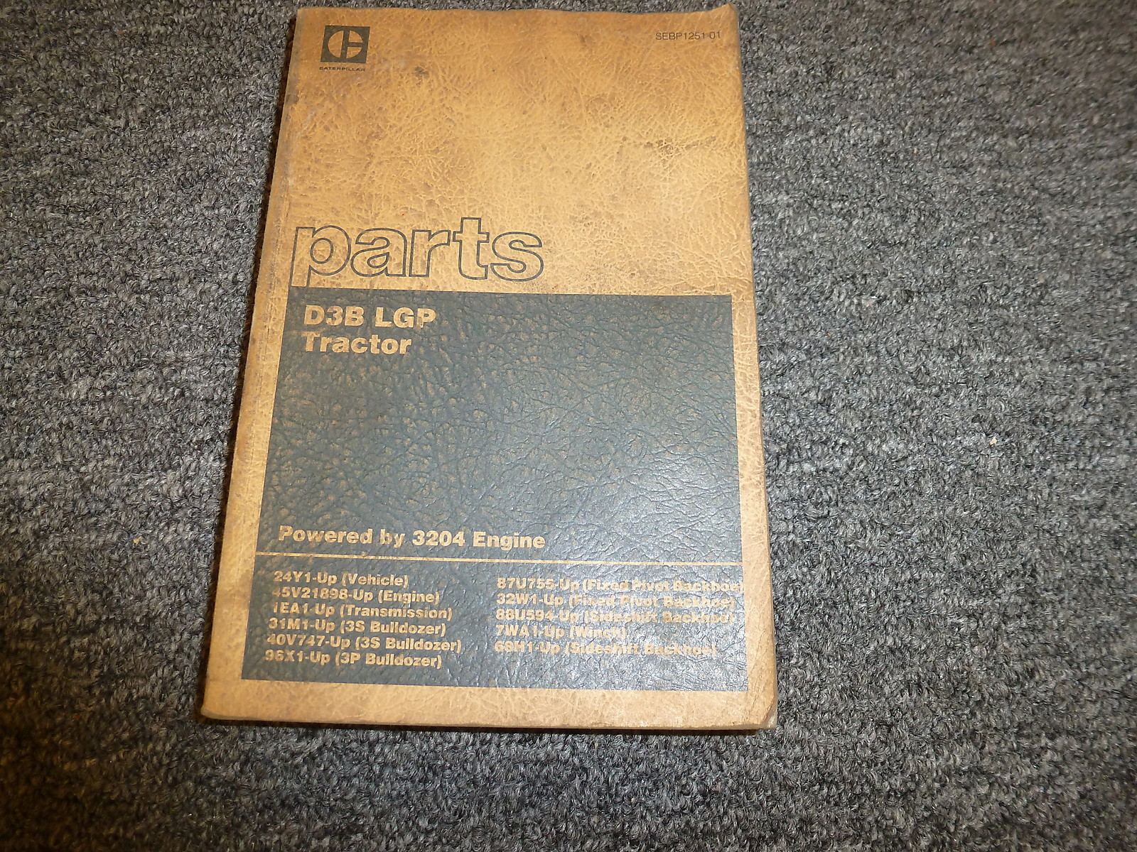 Caterpillar Cat D3B LGP Tractor w/ 3204 Engine Parts Catalog Manual ...