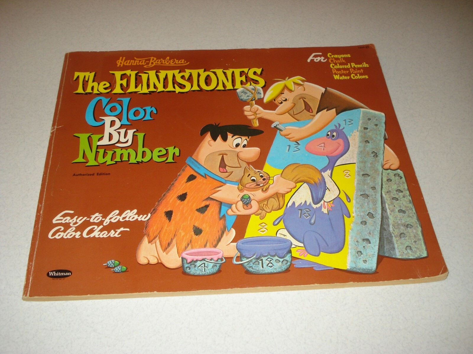 1962 THE FLINTSTONES COLOR by NUMBER BOOK, 11" X 14", COMPLETE | eBay