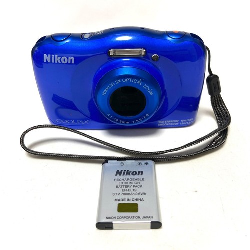 Nikon Underwater Camera COOLPIX Waterproof Blue Digital Camera W100BL ...