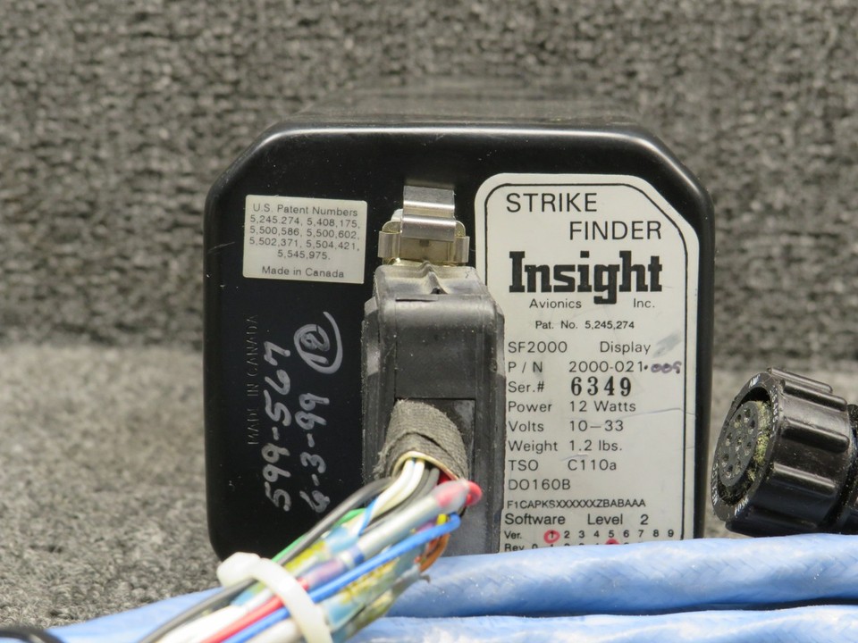 2000-021-009 Insight Avionics SF2000 Strike Finder Display (Volts: 10 ...