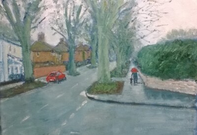 Terry George painting of rain Jessop Road Norwich | eBay UK