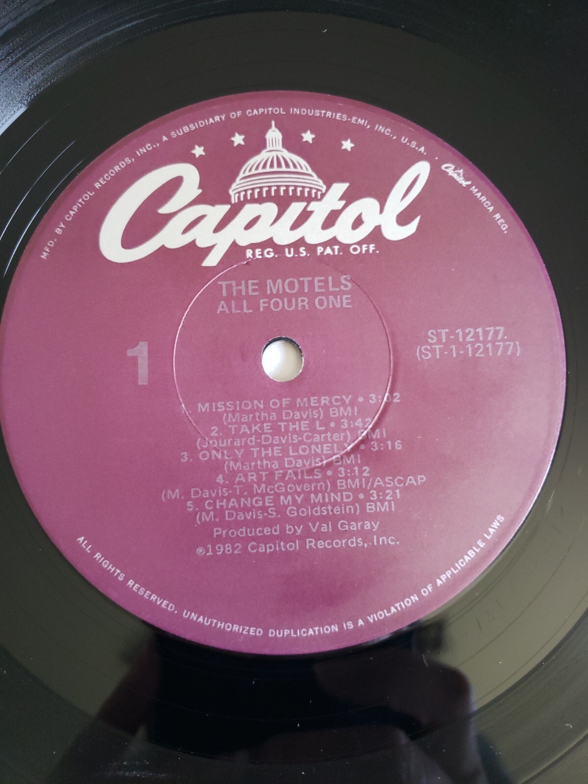 The Motels All Four One LP Vinyl Record 1982 Capitol Records | eBay