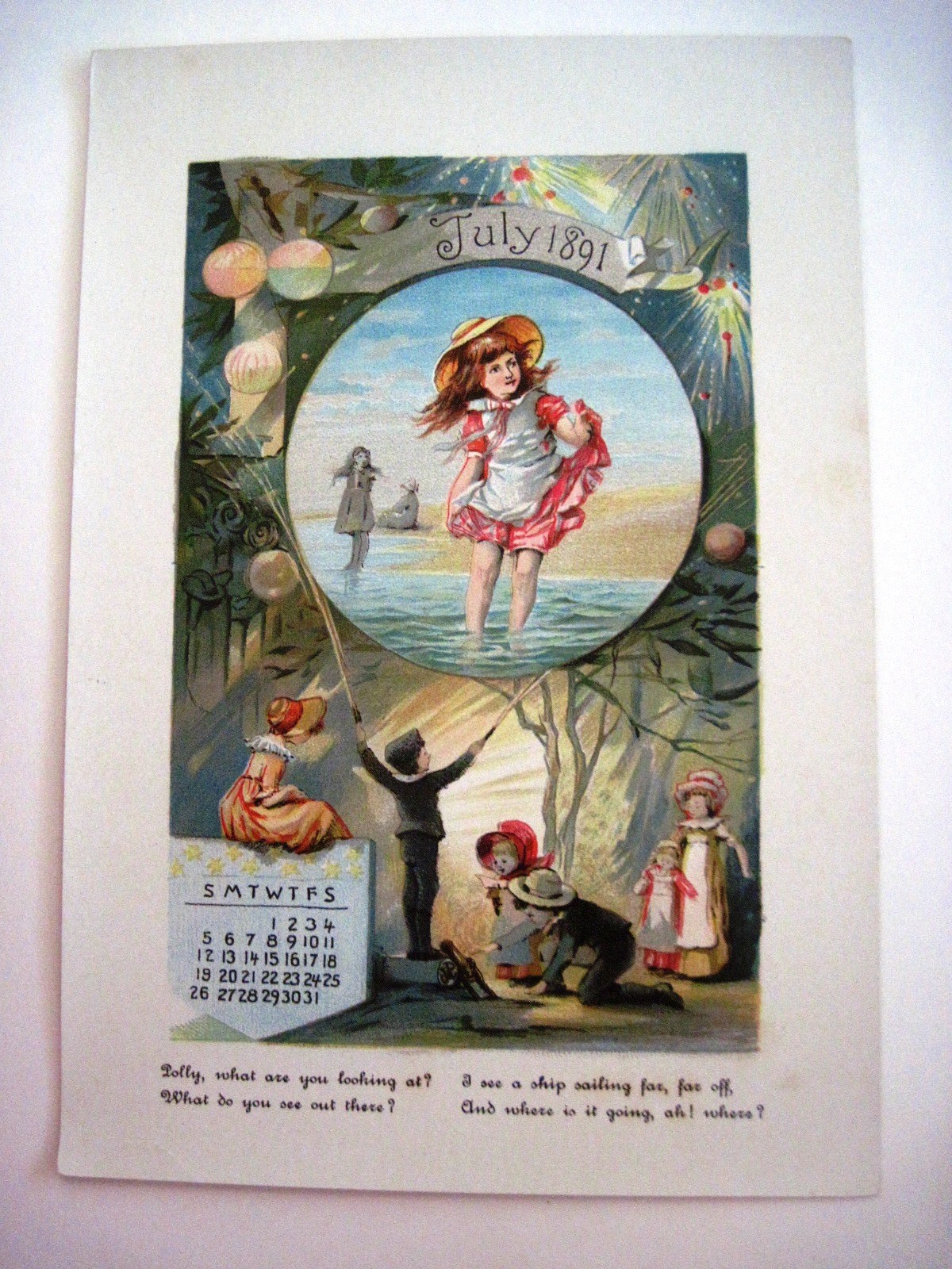 1891 Calendar w/ 12 Pages of Great Colored Graphics * | eBay