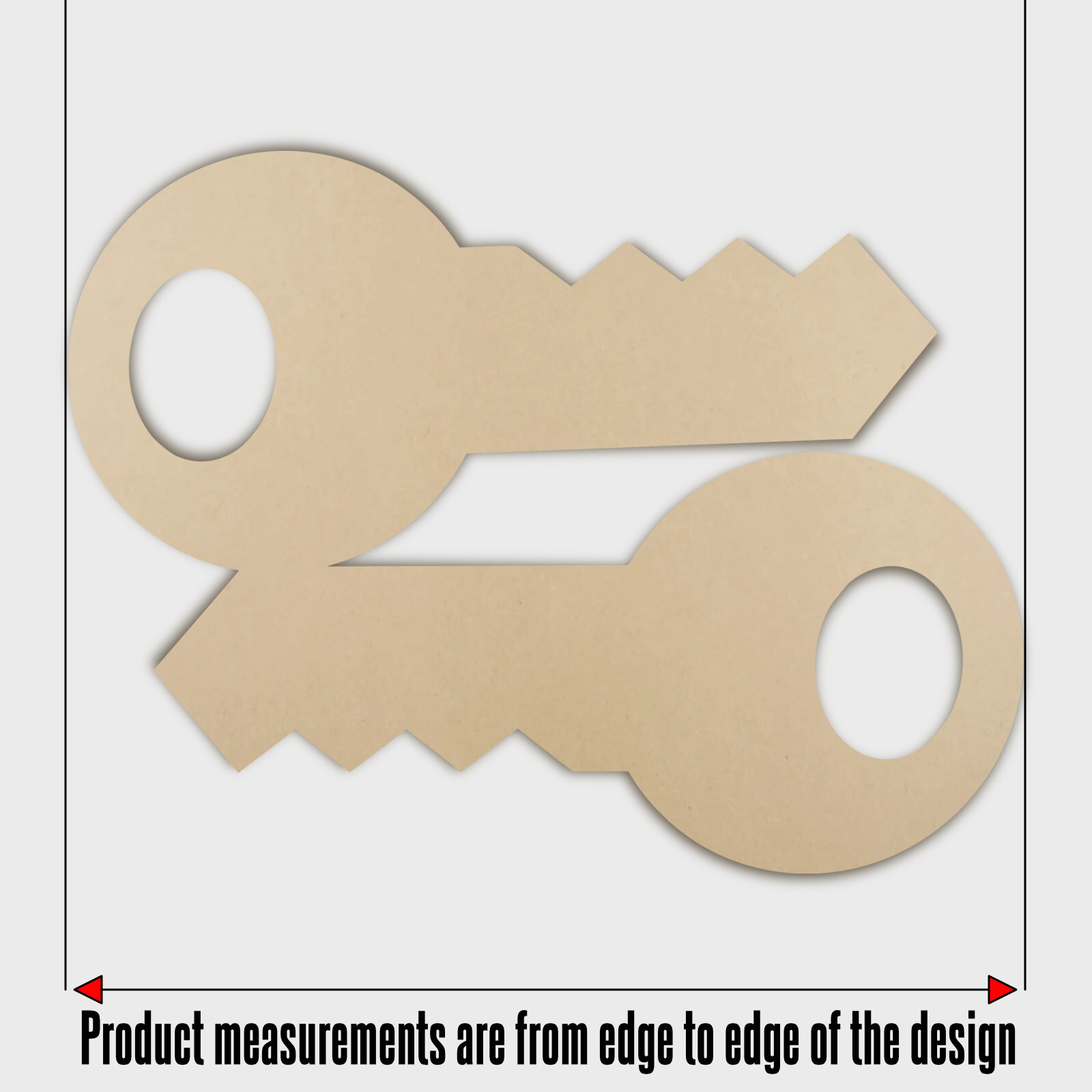 Wooden Key Shape 100-600mm 3mm MDF - Craft Unpainted 3mm MDF - Laser ...