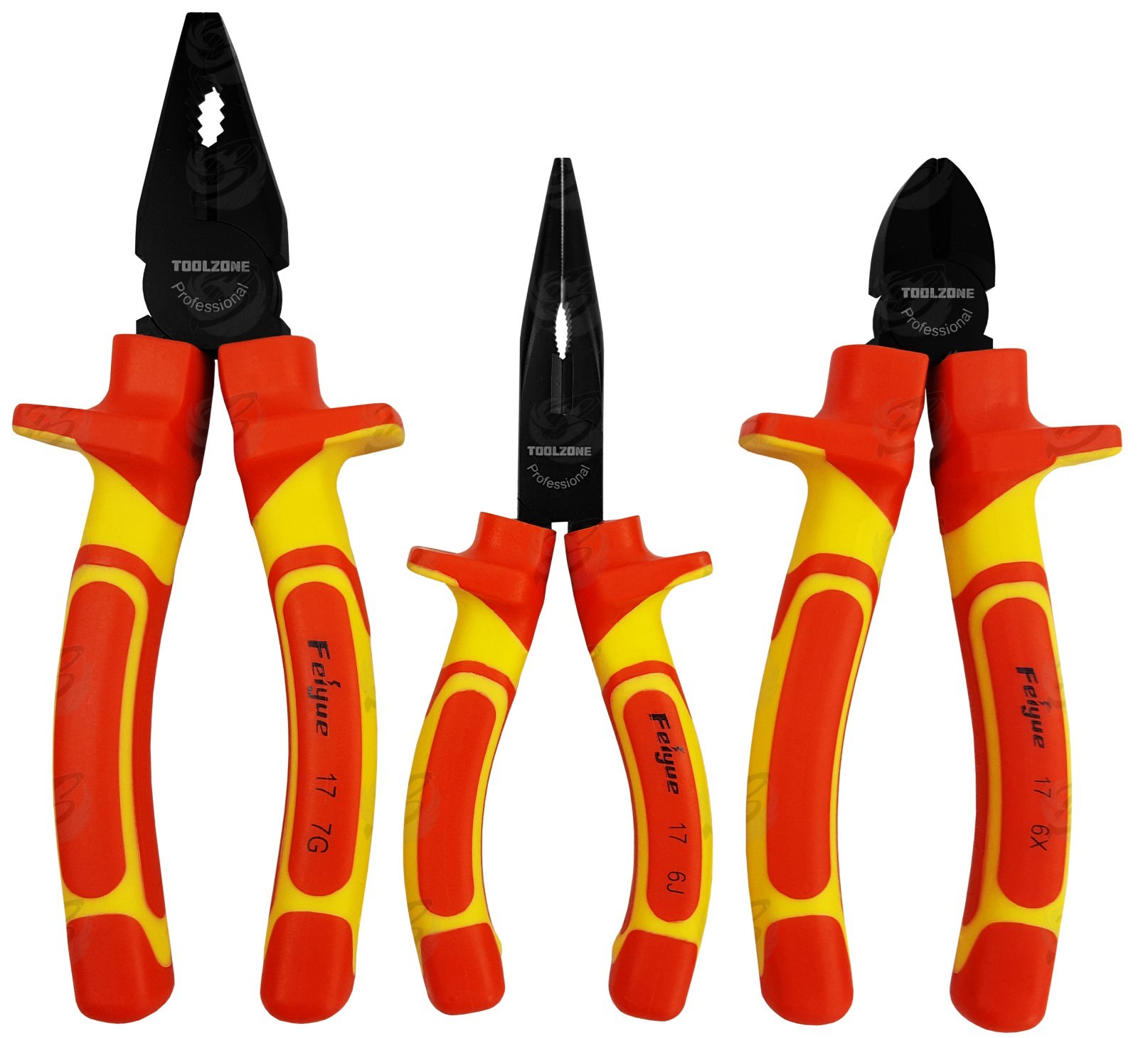 VDE Plier Set 1000v Insulated Electricians Combi Pliers Side Cutters ...