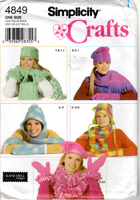 "Misses' Fleece Accessories" ©2001 Simplicity Sewing Craft Pattern ...
