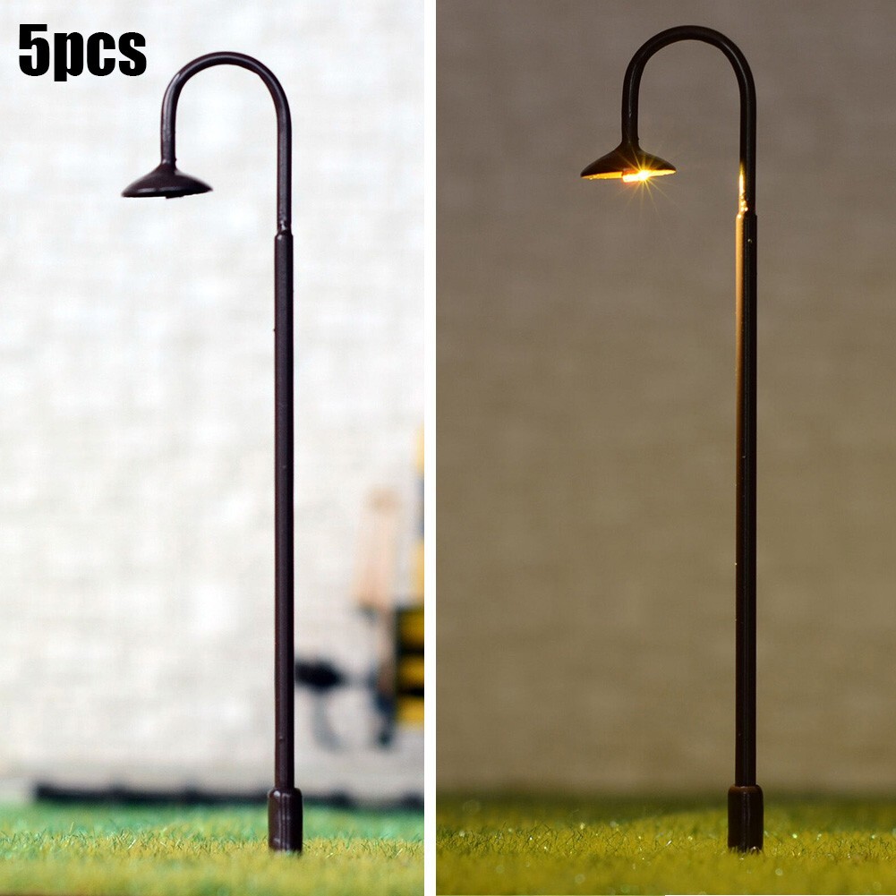 Illuminated HO Scale Street Lamp Posts for Model Train Layouts (5 Pack ...