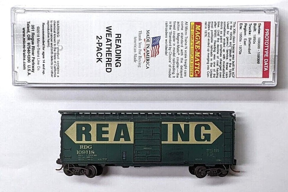 MTL Micro-Trains 02052177 Reading RDG 109118 40 foot boxcar FW Factory ...