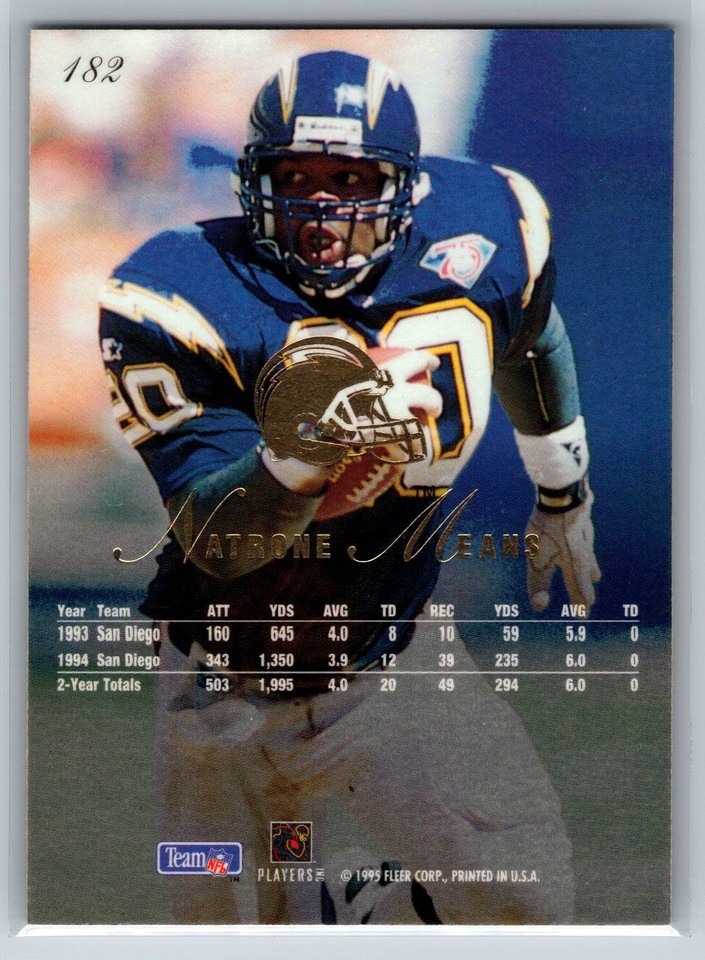 1995 Flair Natrone Means San Diego Chargers #182 | eBay