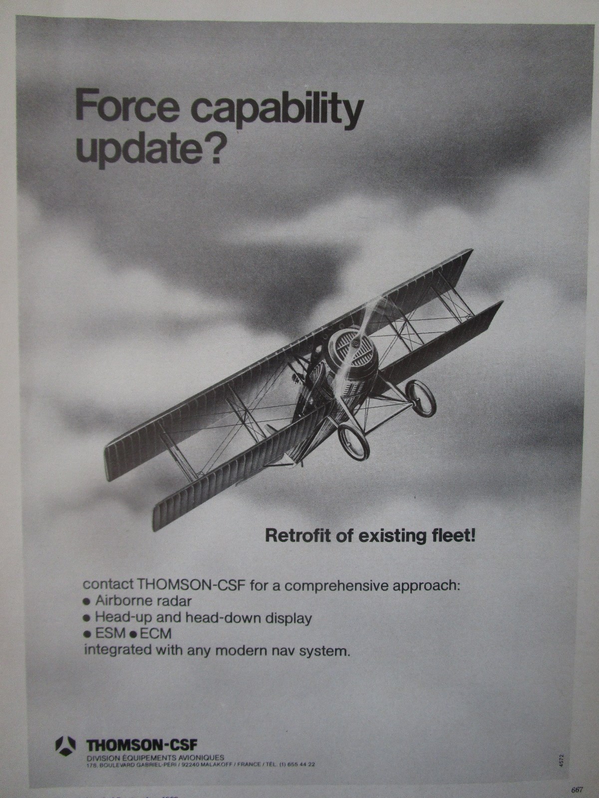 9/1982 PUB THOMSON-CSF AVIONIQUE AIRBORNE RADAR ESM ECM DISPLAYS ...