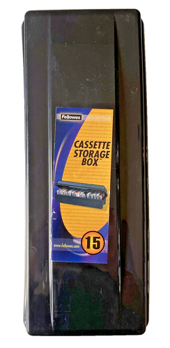 Fellowes Plastic Audio Cassette Holder Storage Case Holds 15 Tapes ...