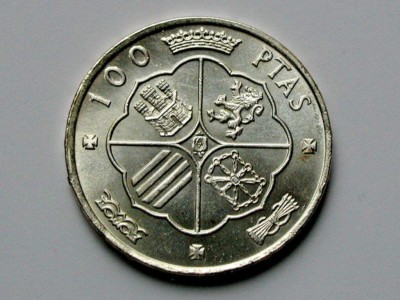 Spain 1966 (67) Date in Star 100 PESETAS Silver Coin AU+ with Lustre | eBay