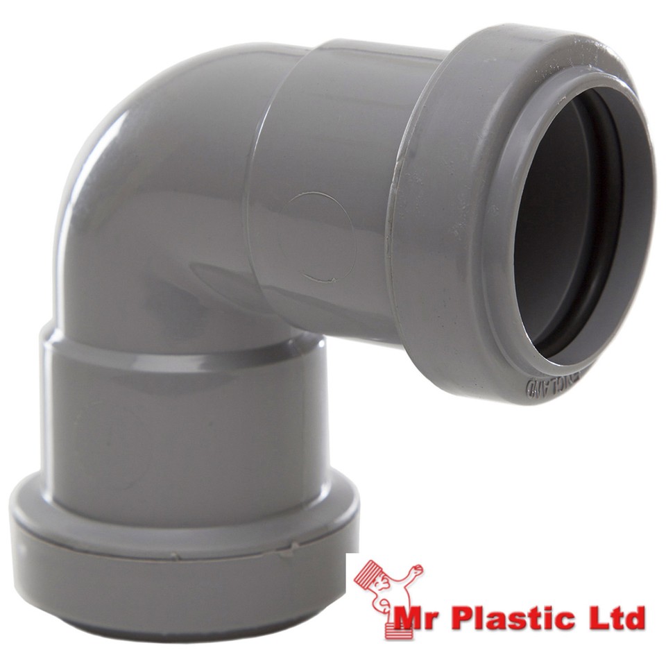 Polypipe 32mm Push Fit Waste Pipe Fittings in Grey (actual size 34mm ...