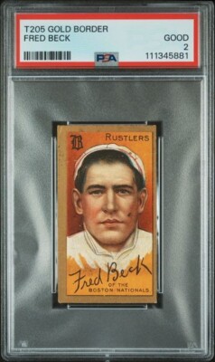 1911 Fred Beck T205 Gold Border - PSA 2 - Polar Bear - Freshly Graded ...
