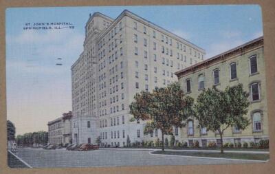 LINEN POSTCARD, ST. JOHN'S HOSPITAL, SPRINGFIELD, ILLINOIS, 1955 | eBay.de